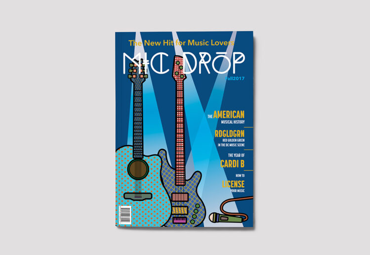 Mic Drop magazine spread layout – elham maghsoudi